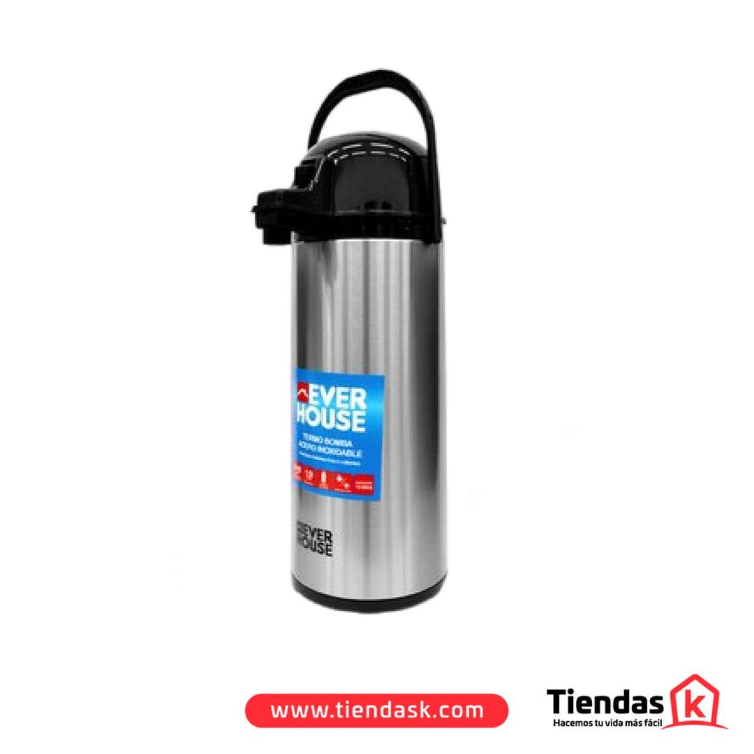 TERMO BOMBA ACERO INOX EVER HOUSE 1.9 LTS REF 107484 - TiendasK.com